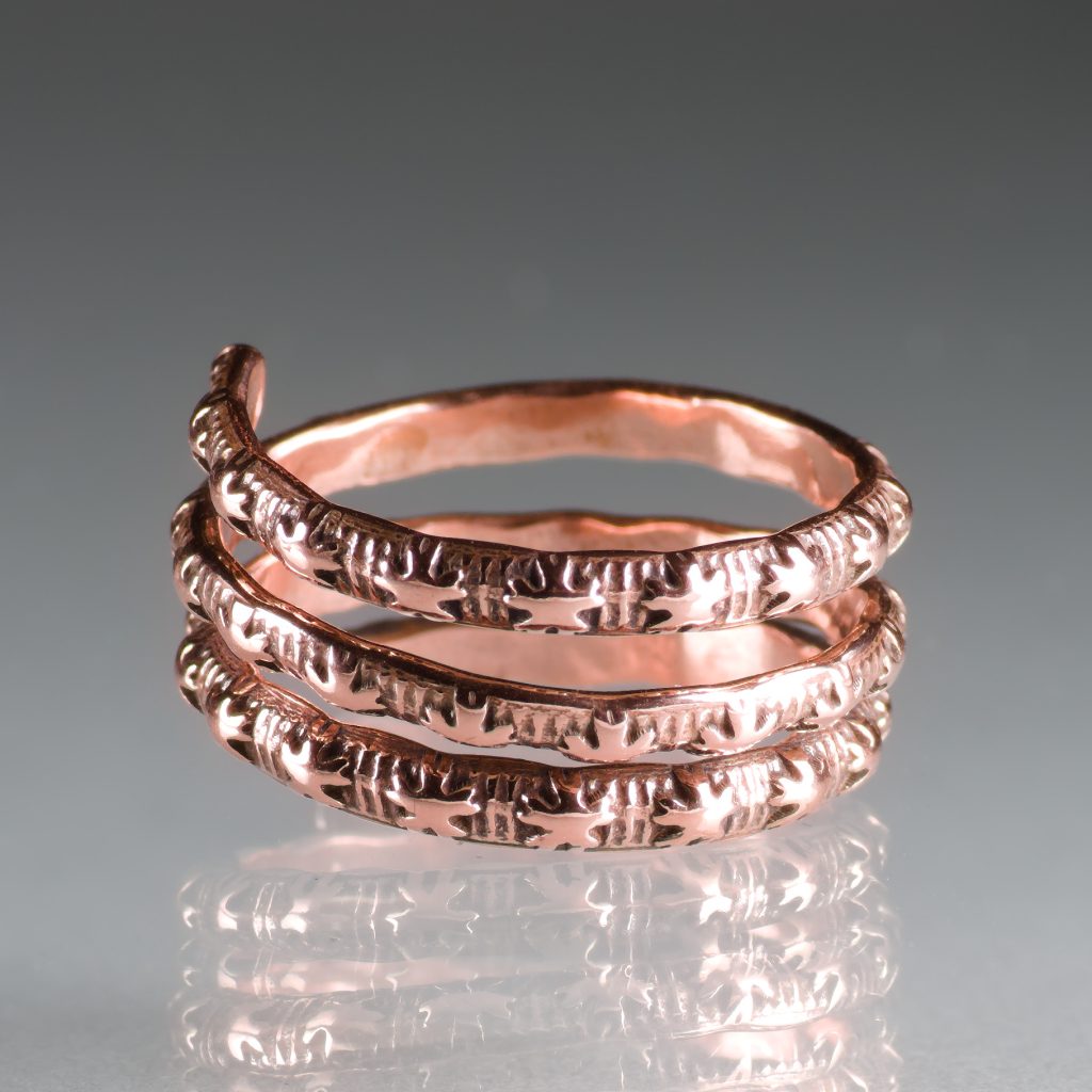 Adjustable Copper Wrap Ring with Stars - Kristin Ellis Studio