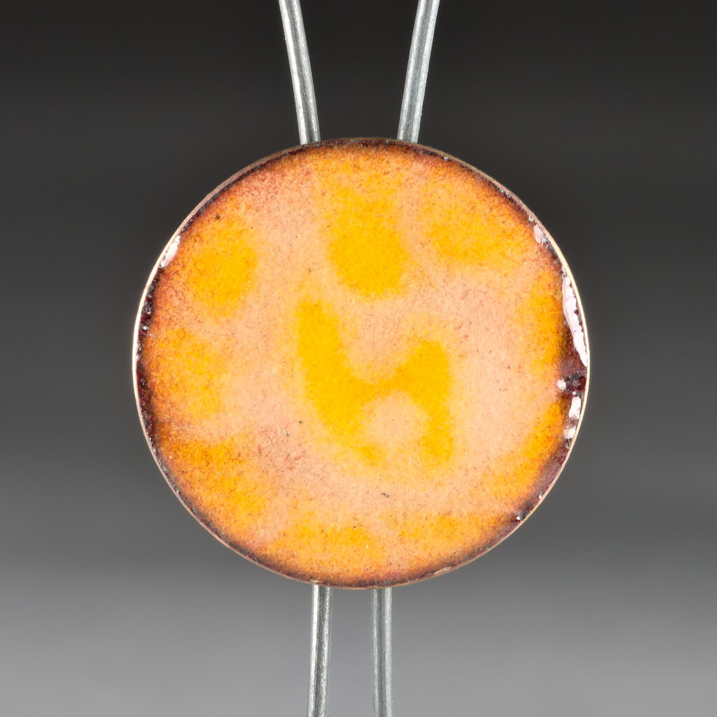 Copper Enamel Art Magnet, Golden Sun Disc - Kristin Ellis Studio